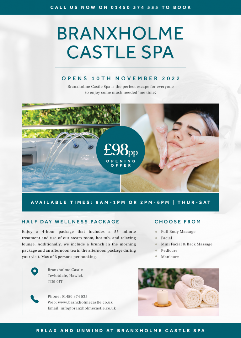 Branxholme Castle Spa - Opens November 10th! - Branxholme Castle ...